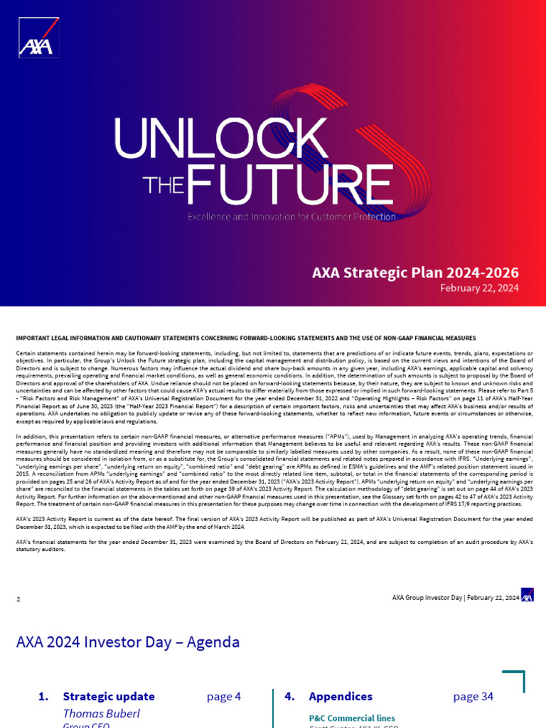 AXA Strategic Plan 2024-2026 Overview | PDF | Share Repurchase ...