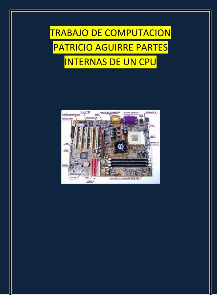 Partes Internas de Un Cpu | PDF | Memoria de sólo lectura | Disco duro