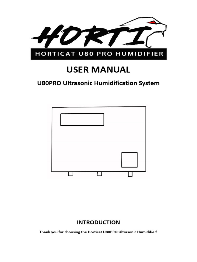 U80PRO Ultrasonic Humidifier Guide | PDF | Manufactured Goods | Equipment