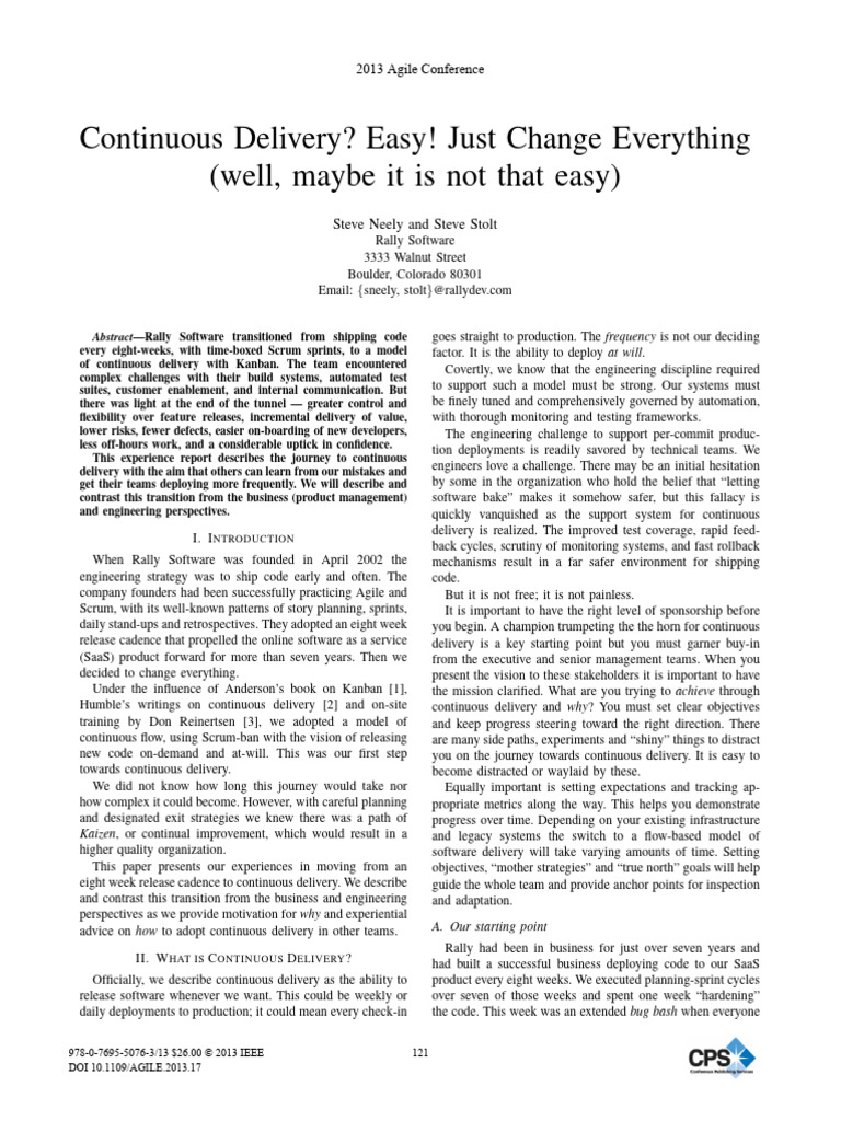 Neely 2013 | PDF | Agile Software Development | Software Bug