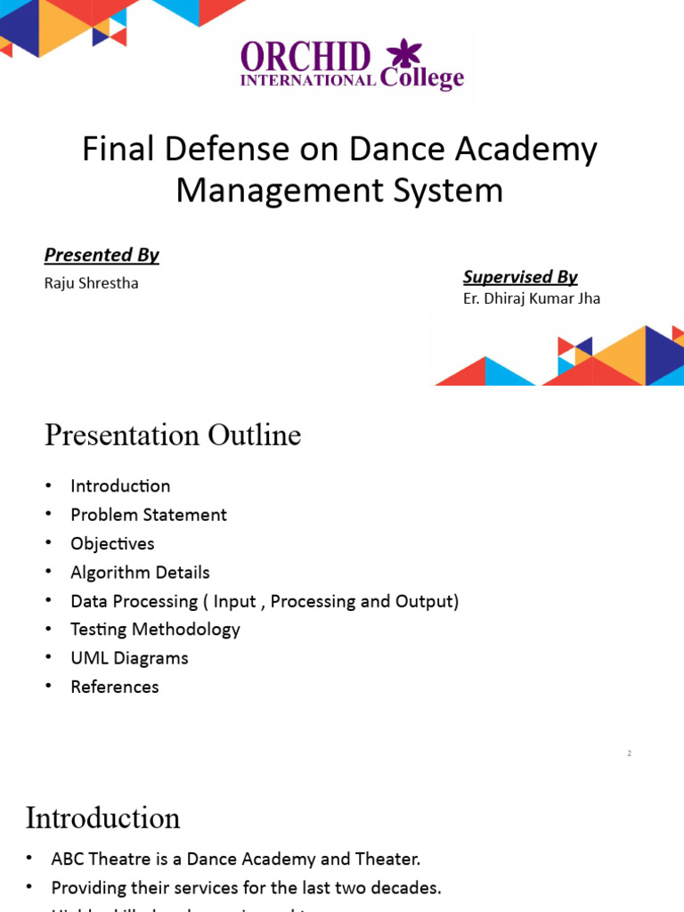 Final Defense On Dance Academy Management System: Presented by | PDF ...