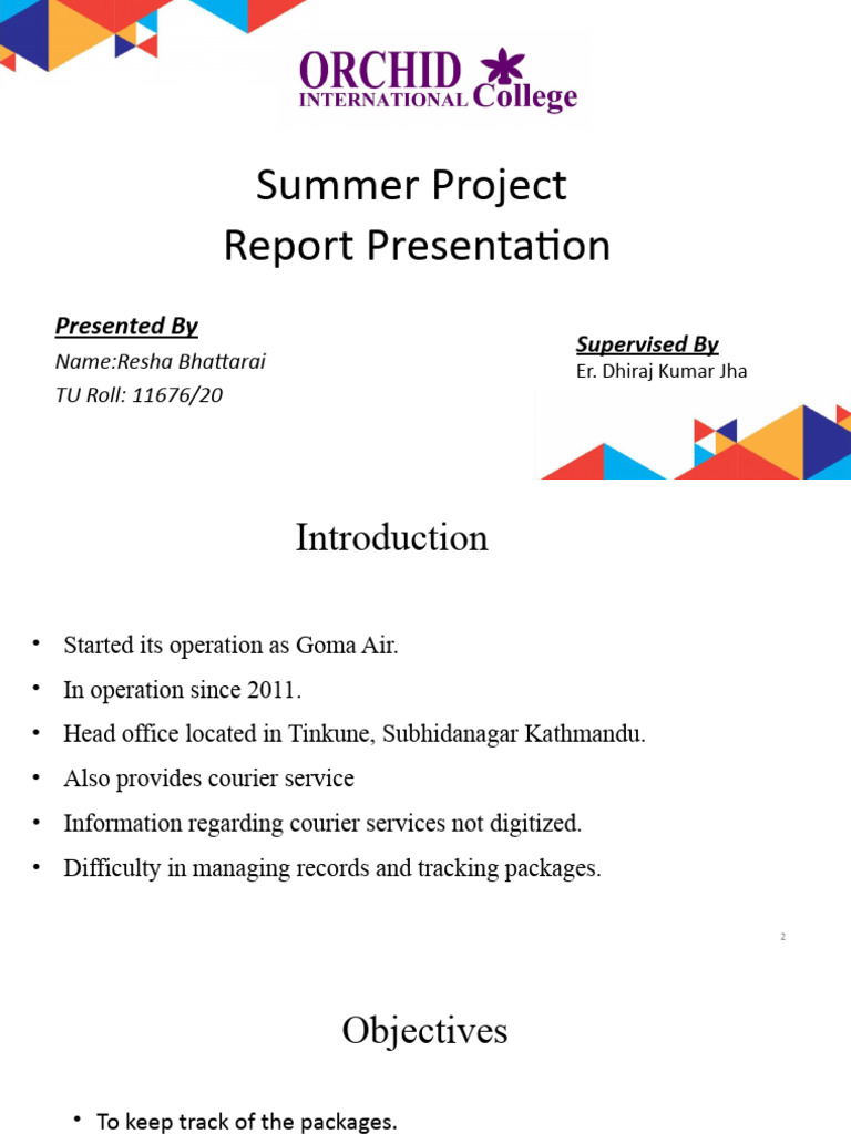 Summer Project Report Presentation: Presented by | PDF | Cargo | System