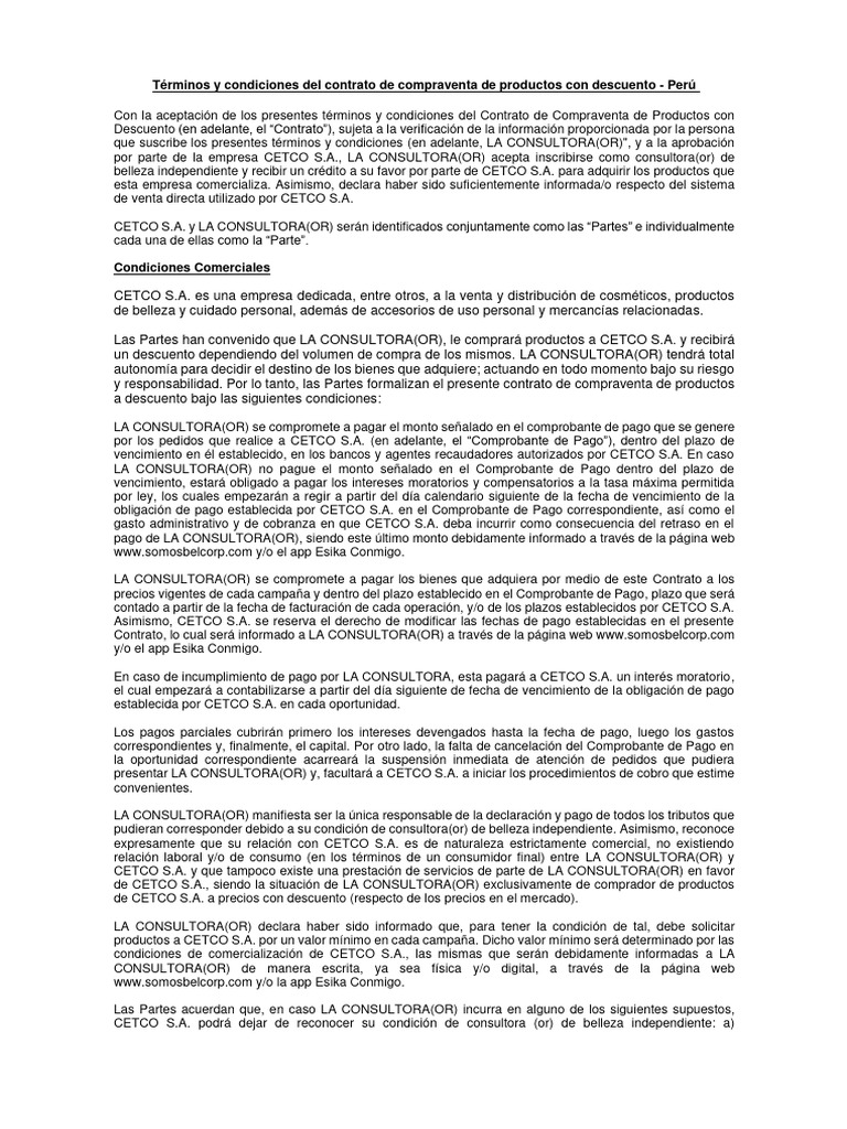 Terminos y Condiciones ContratoSB | PDF | Publicidad | Corrupción política