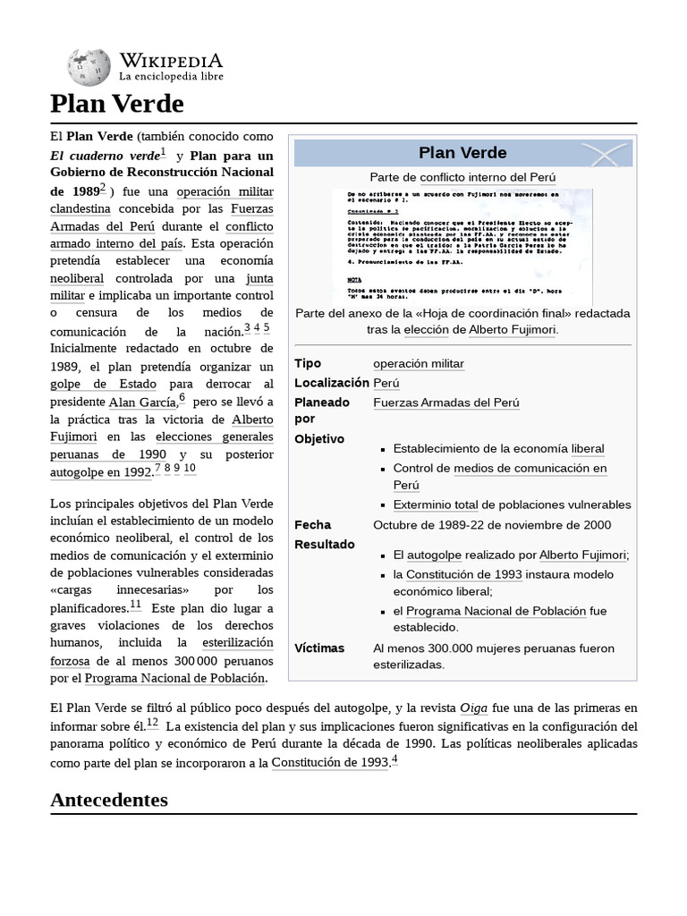 Plan Verde | PDF | Perú | Gobierno