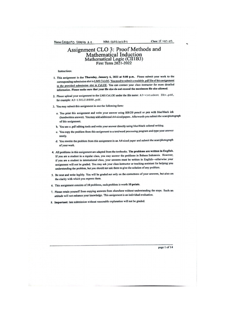 Assignment 3 Proof Methods and Induction | PDF