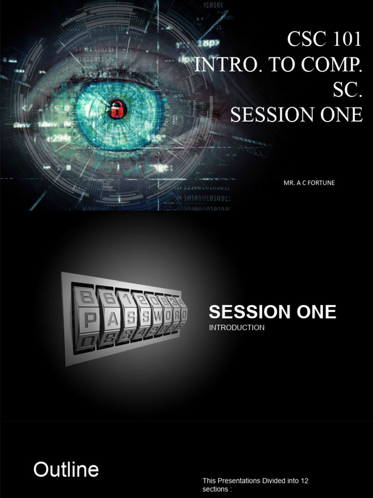 CSC 101 Seesion One | PDF | Byte | Bit