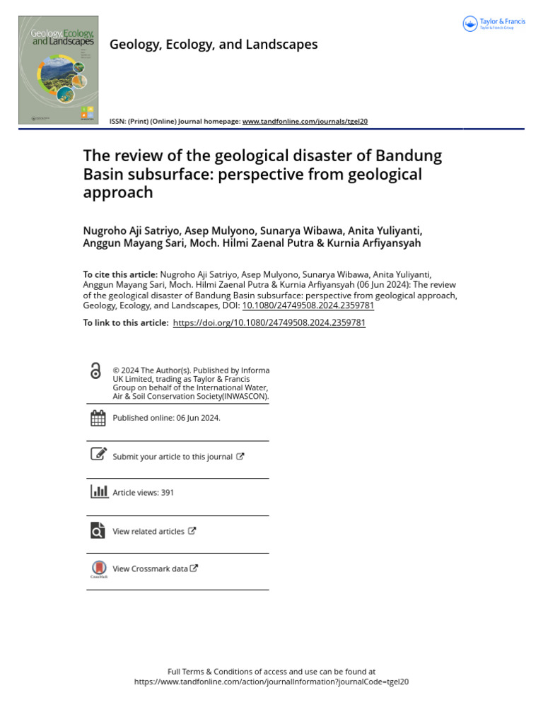 The Review of The Geological Disaster of Bandung Basin Subsurface ...