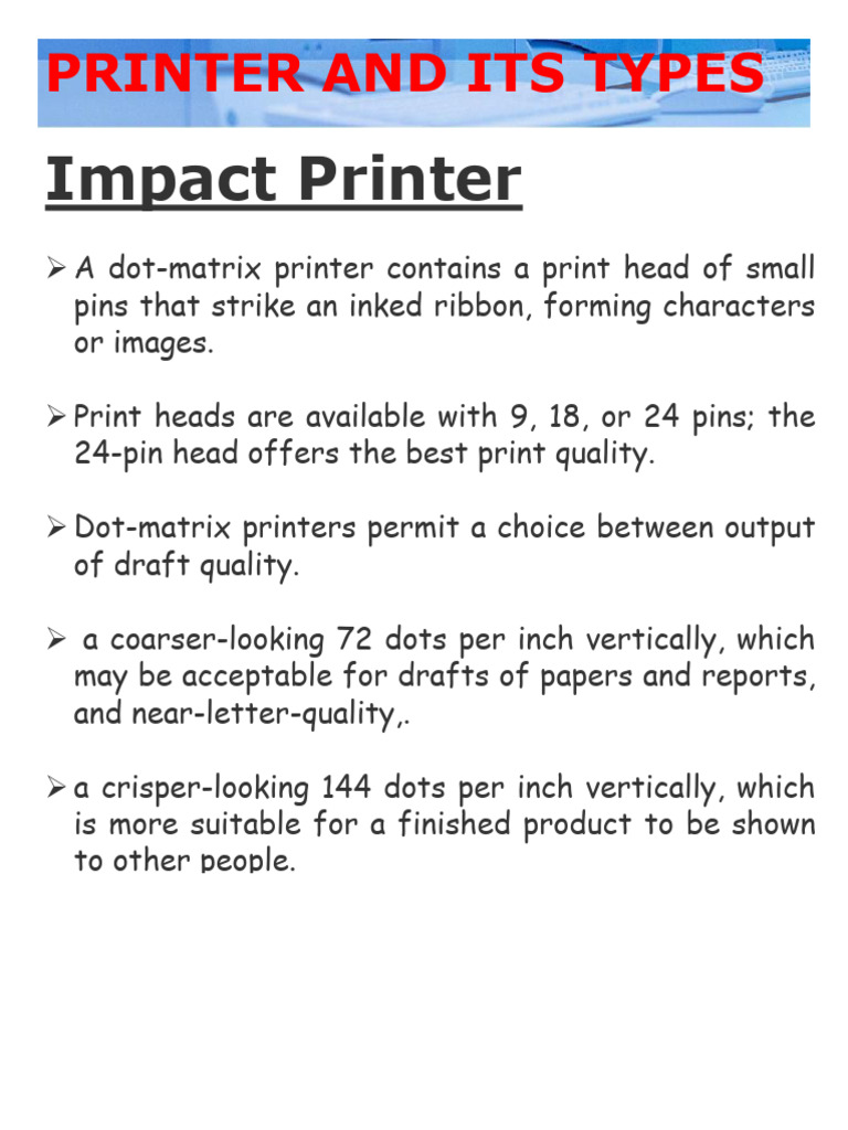 Types of Printers & External Storage Devices | PDF | Printer (Computing ...