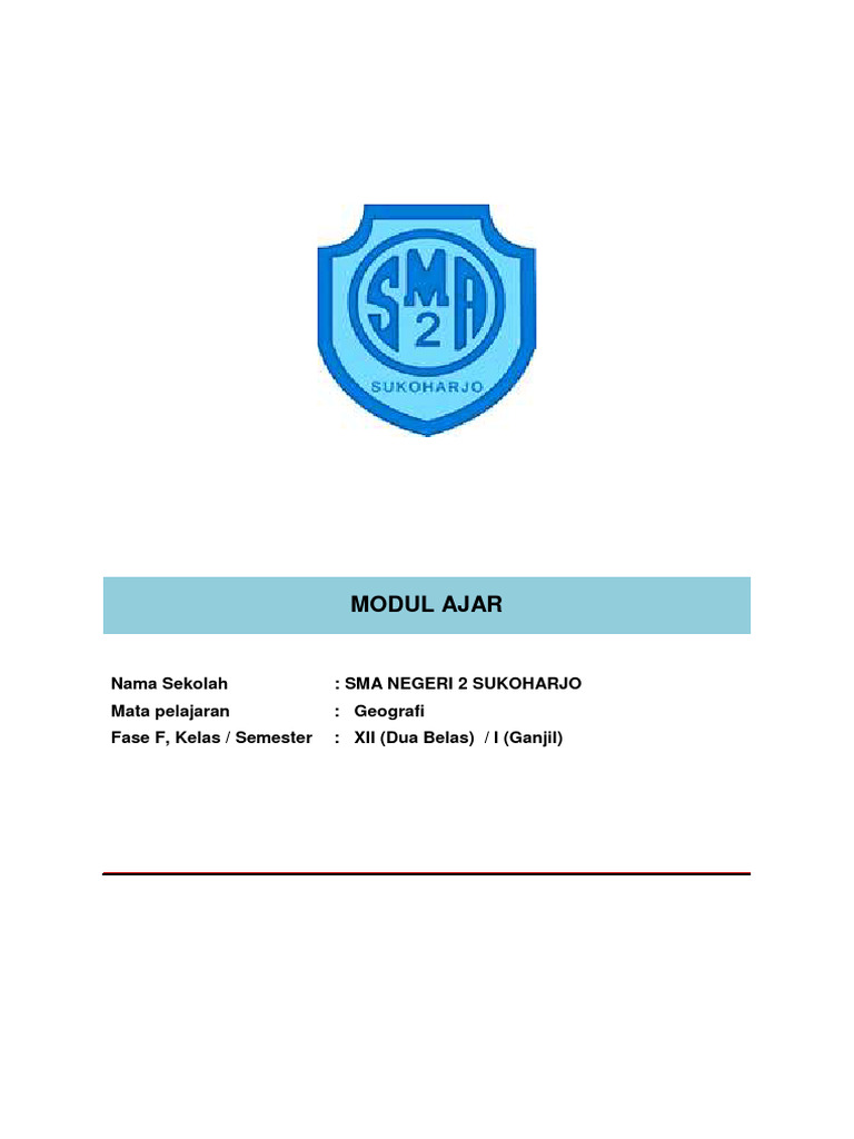 Modul Ajar Geo XII | PDF | Karier & Perkembangan | Sains & Matematika