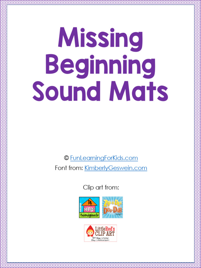Missing Beginning Sounds Mats | PDF | Internet | Cyberspace