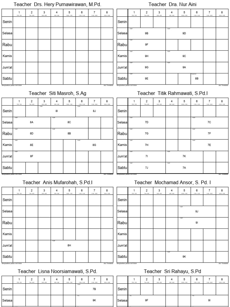Jadwal Perguru Fix | PDF