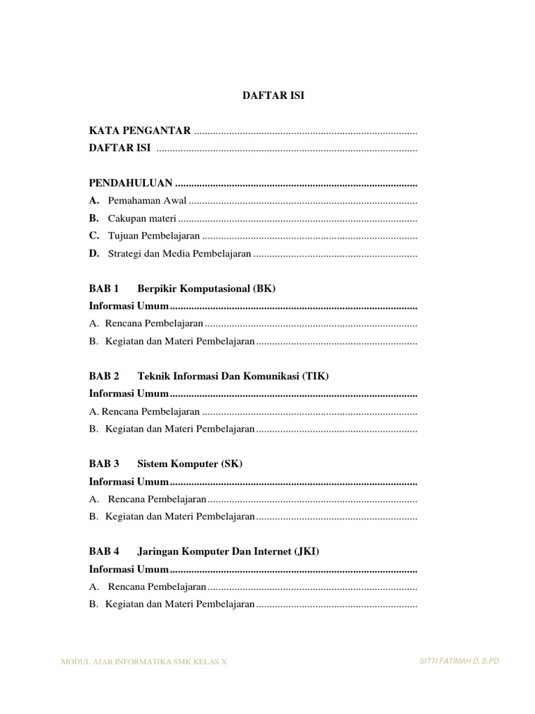 Modul Ajar Informatika Kls x Ganjil 2024-2025 | PDF
