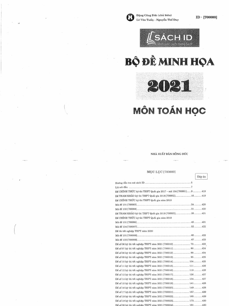 Bo de Minh Hoa 2021 Mon Toan | PDF
