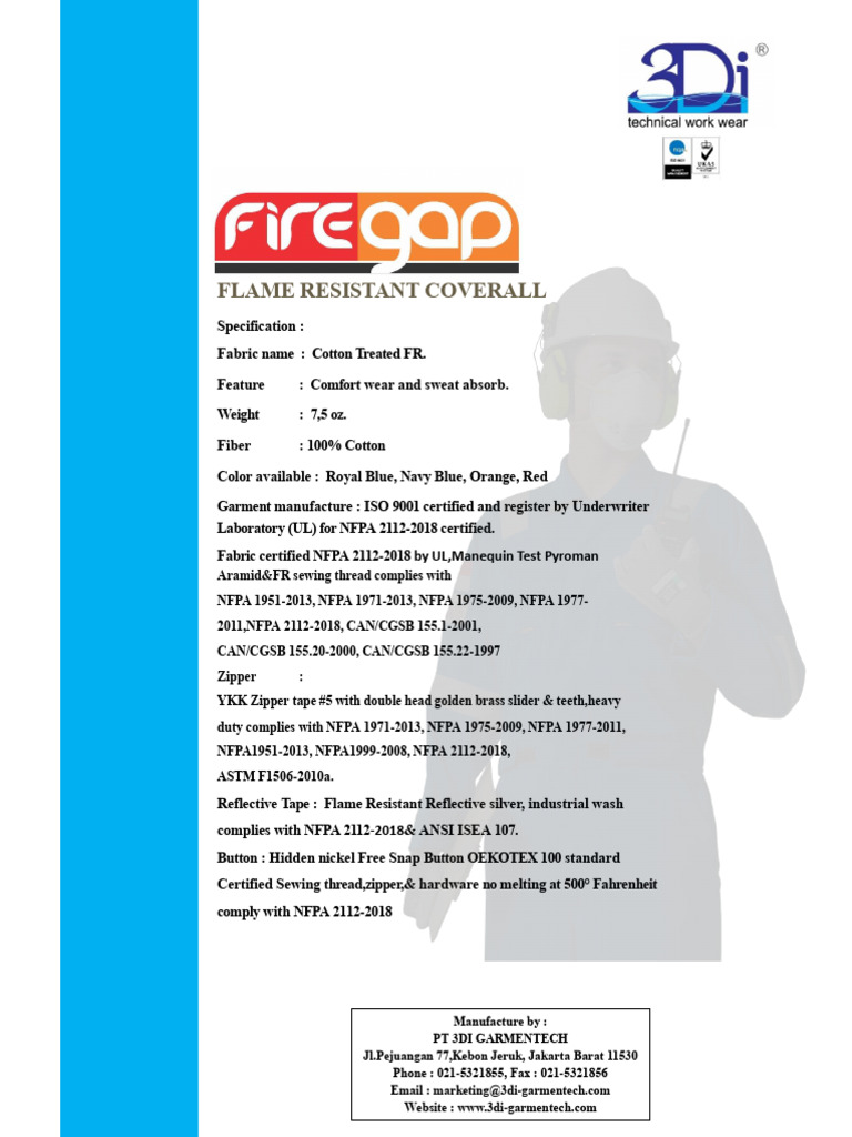 Brosur FIREGAP-PT 3di | PDF | Clothing | Seam (Sewing)