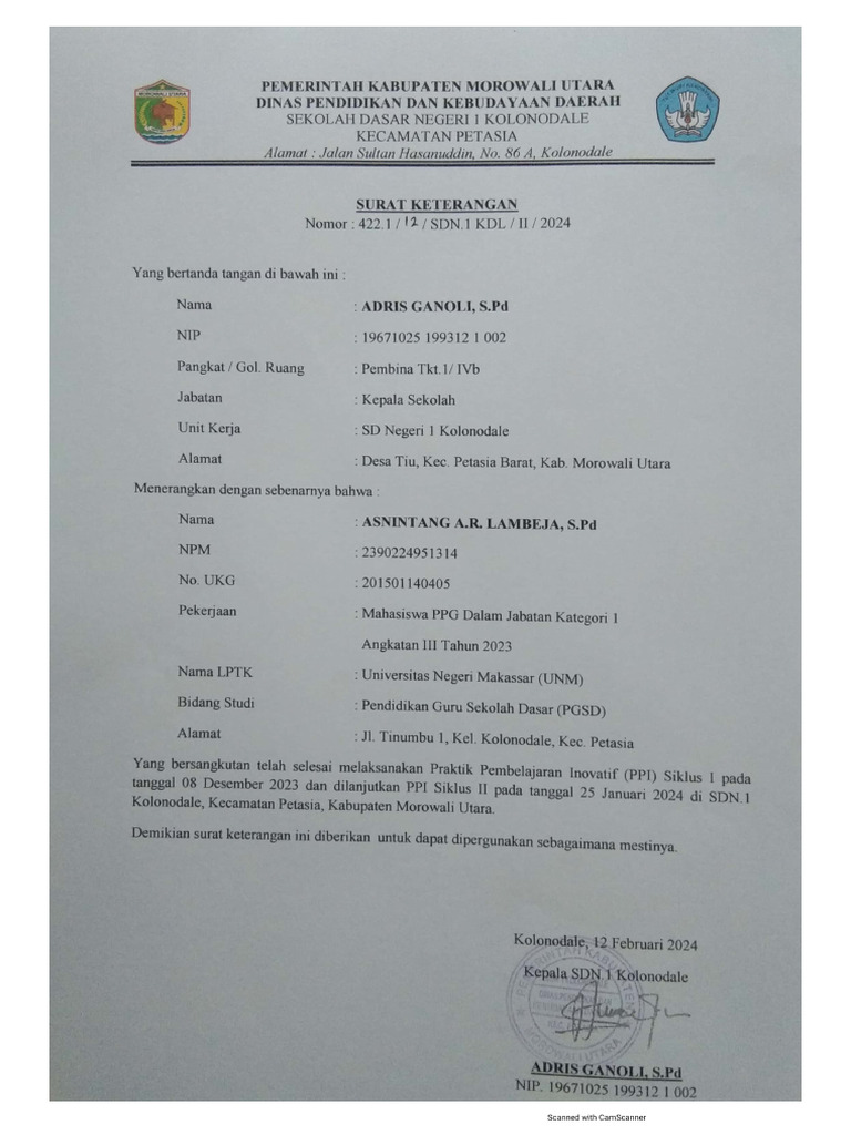 Surat Keterangan PPI | PDF