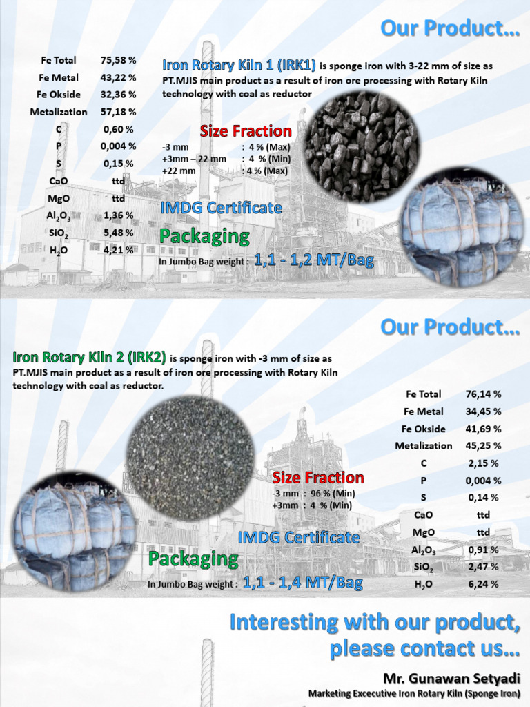 Product Sponge Iron Dri Irk1and2 Meratus Jaya Iron and Steel Pt | PDF ...