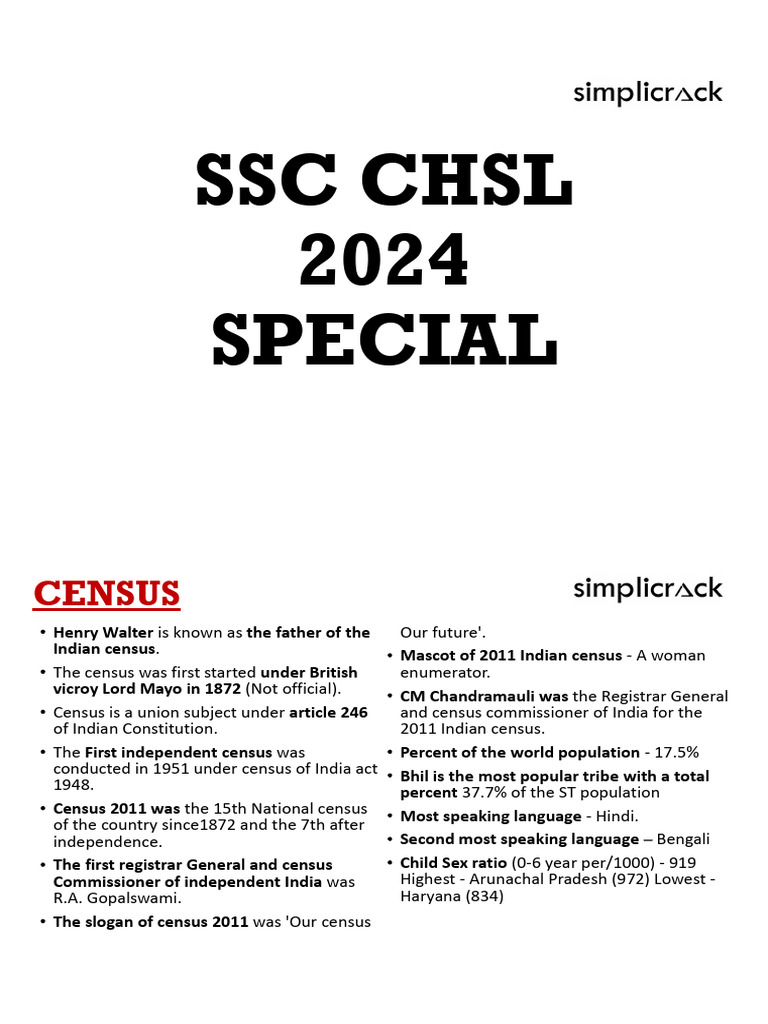 CHSL 2024 Special Notes | PDF