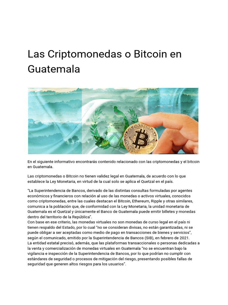 Las Criptomonedas o Bitcoin en Guatemala | PDF | Bitcoin | Criptomoneda