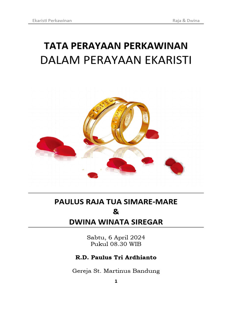 BUKU MISA PERKAWINAN | PDF