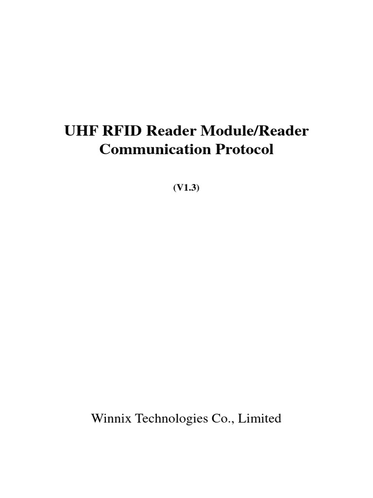 黑色uhf Communication Protocol V1.3-Min | PDF | Radio Frequency ...