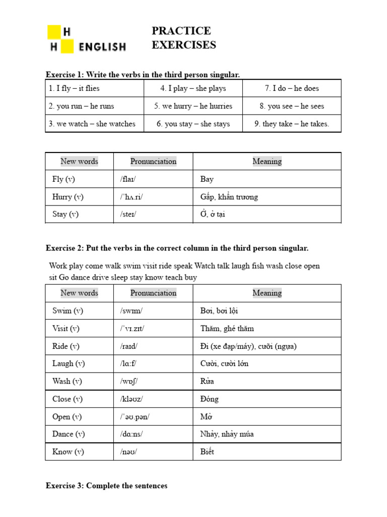 English Grammar Exercises | PDF | Language Arts & Discipline | Foreign Language Studies