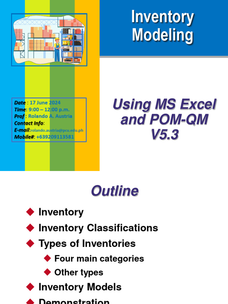 MBA623 MBA 2B9 ESPINARGrp Inventory - Model | PDF | Inventory | Business