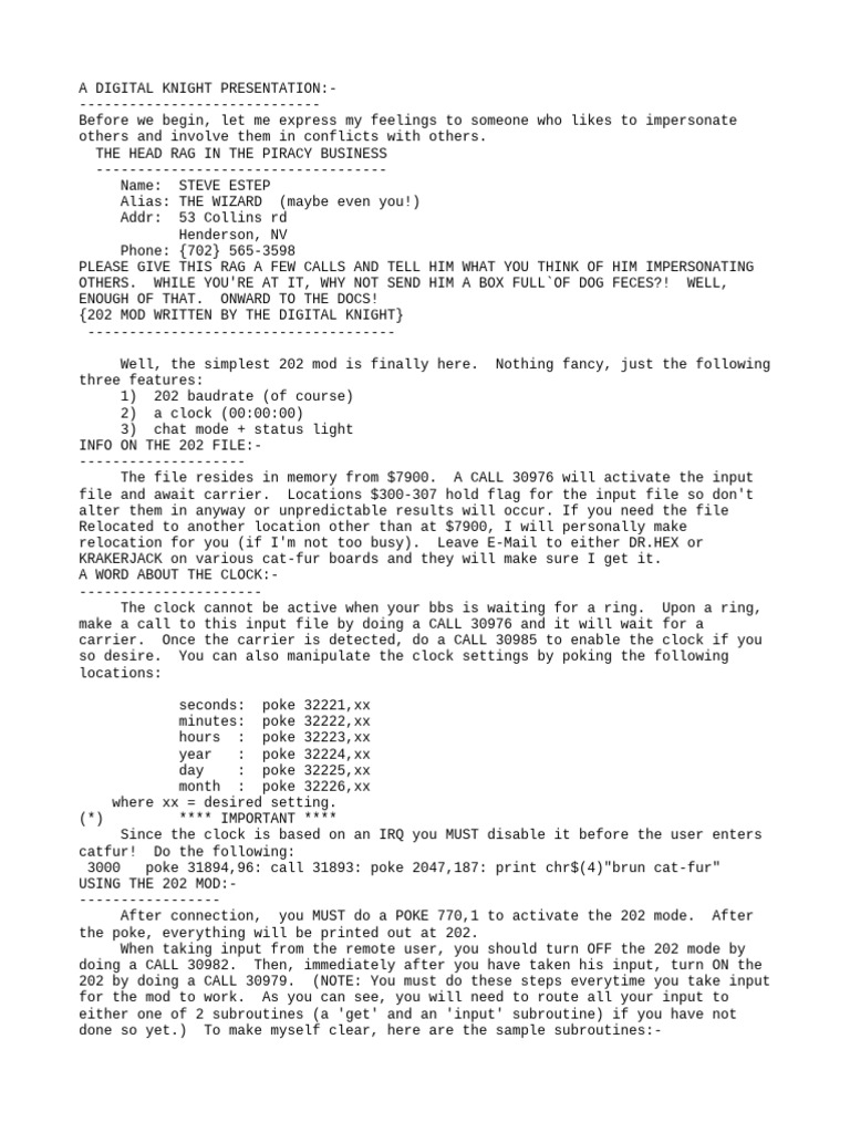 Acat 202 Mods | PDF | Computing | Software