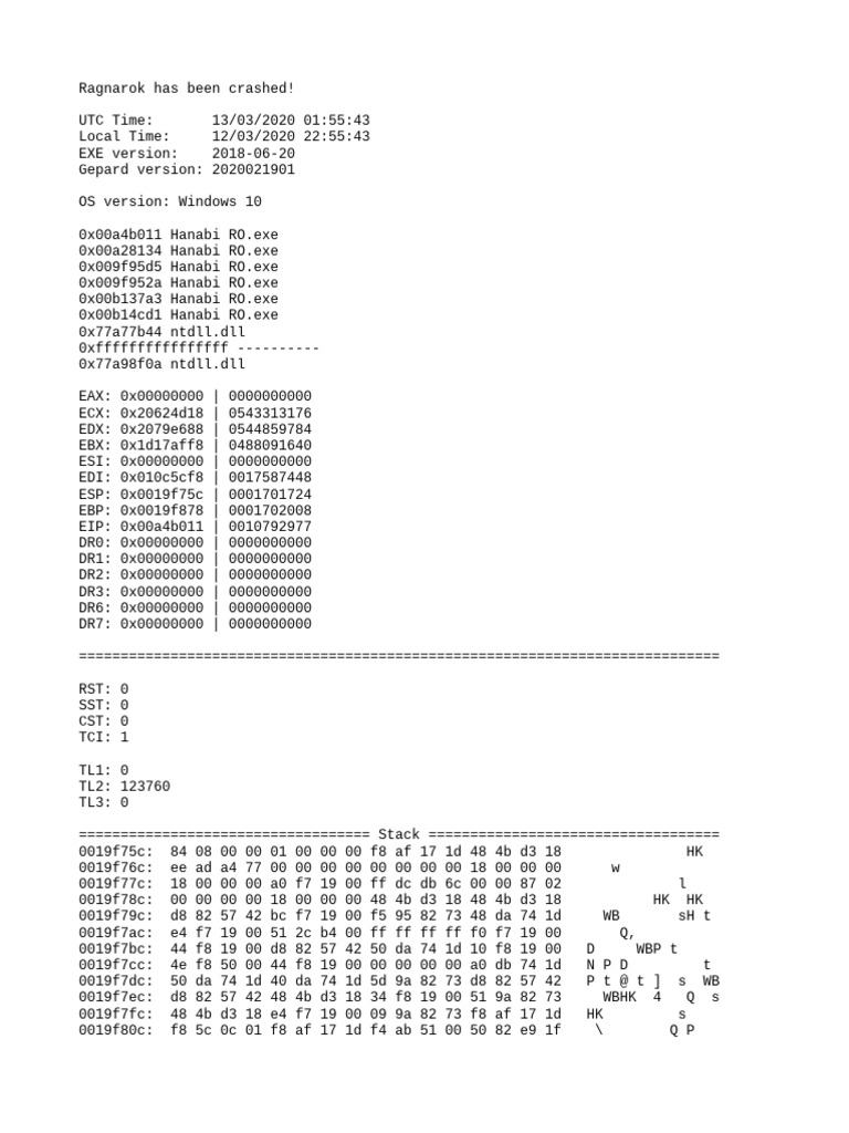 Game Crash Log | PDF | Teaching Methods & Materials | Computers