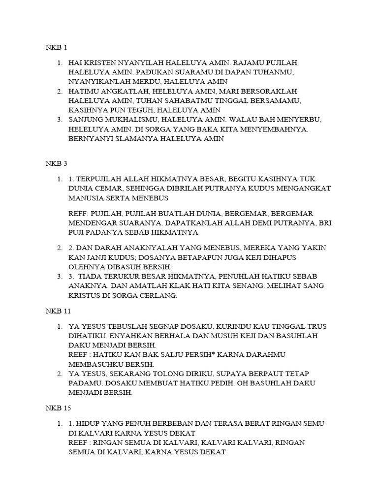 Kidung NKB | PDF | Agama & Spiritualitas