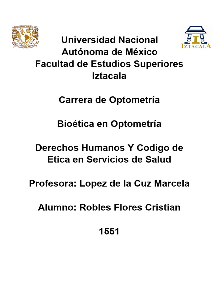 Derechos Humanos y C-Digo de - Tica en Servicios de Salud.-Robles - FC | PDF | Derechos humanos ...