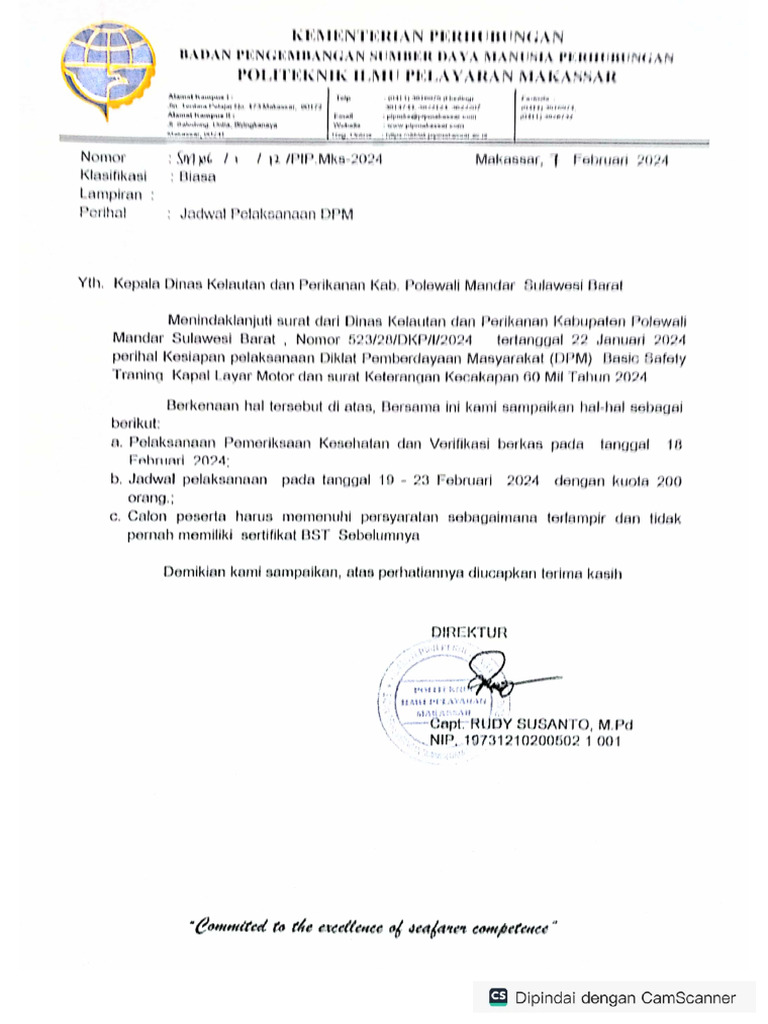 SRT Pelaksanaan DPM Polman | PDF