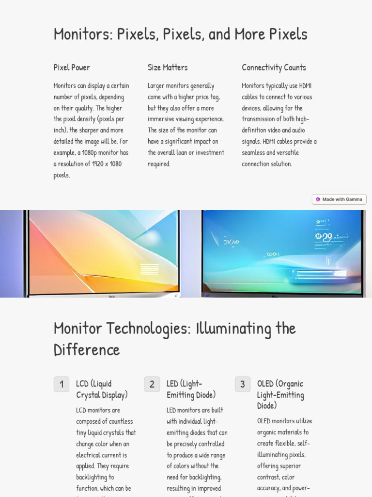 Monitors Pixels Pixels and More Pixels | PDF | Computer Monitor | Printer (Computing)