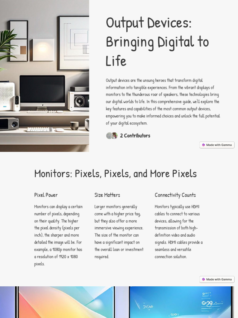Output Devices Bringing Digital To Life | PDF | Computer Monitor ...