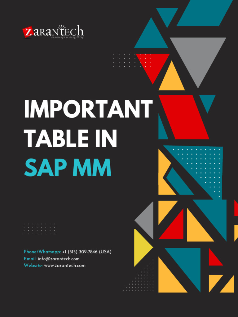 Key SAP MM Tables Overview | PDF | Computing