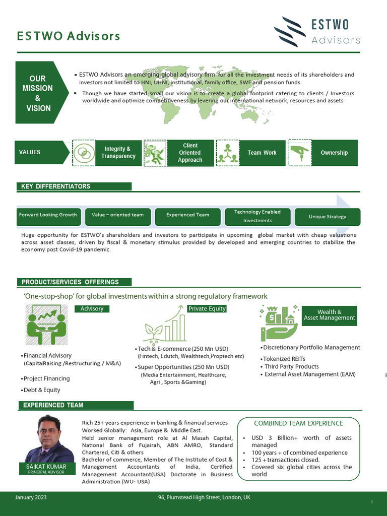 Estwo Flyer A4 | PDF | Investing | Real Estate Investment Trust