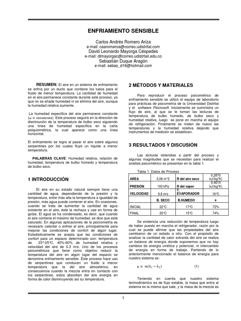 Laboratorio 1 Ieee | PDF | Humedad | Calor