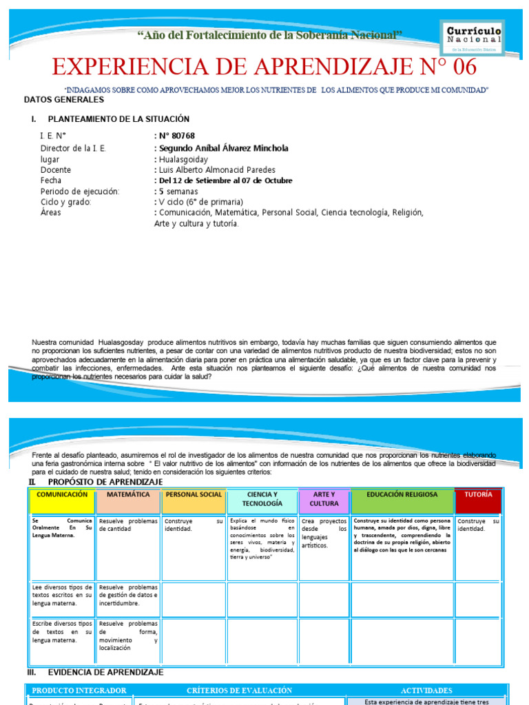 EXPERIENCIA APRENDIZAJE N°6 setiembre | PDF | Números | Estadísticas