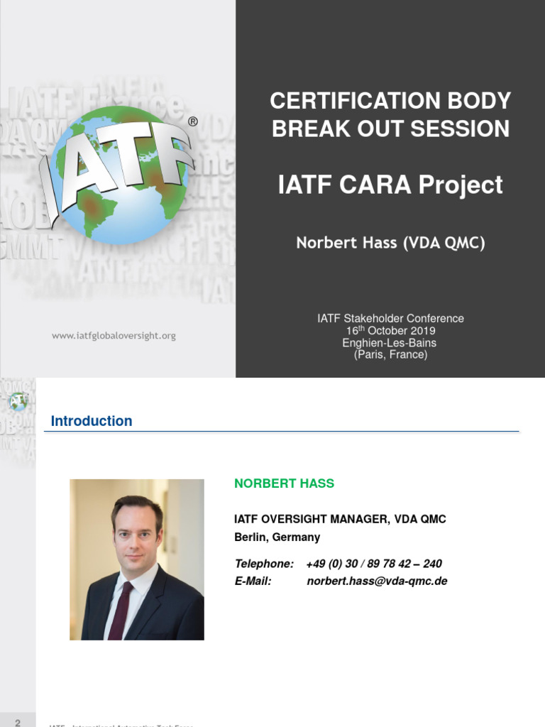 Paris IATF Stakeholder Event IATF CARA Project CB Breakout | PDF ...