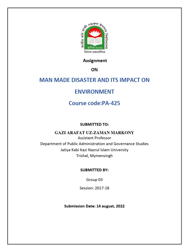Man-Made Disasters and Environmental Impact | PDF | Pollution | Weed