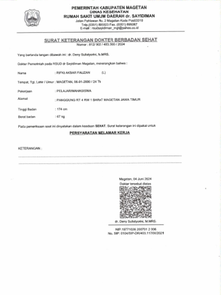 Scan Surat Sehat | PDF