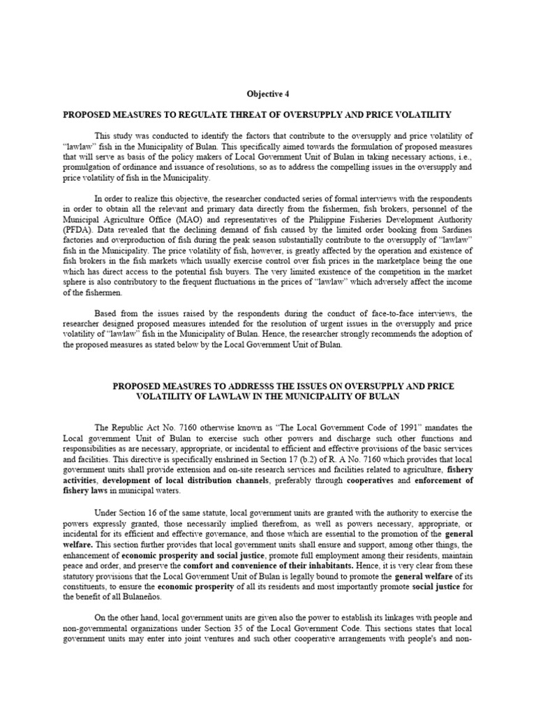 Regulating Lawlaw Fish Supply & Prices | PDF | Overproduction | License