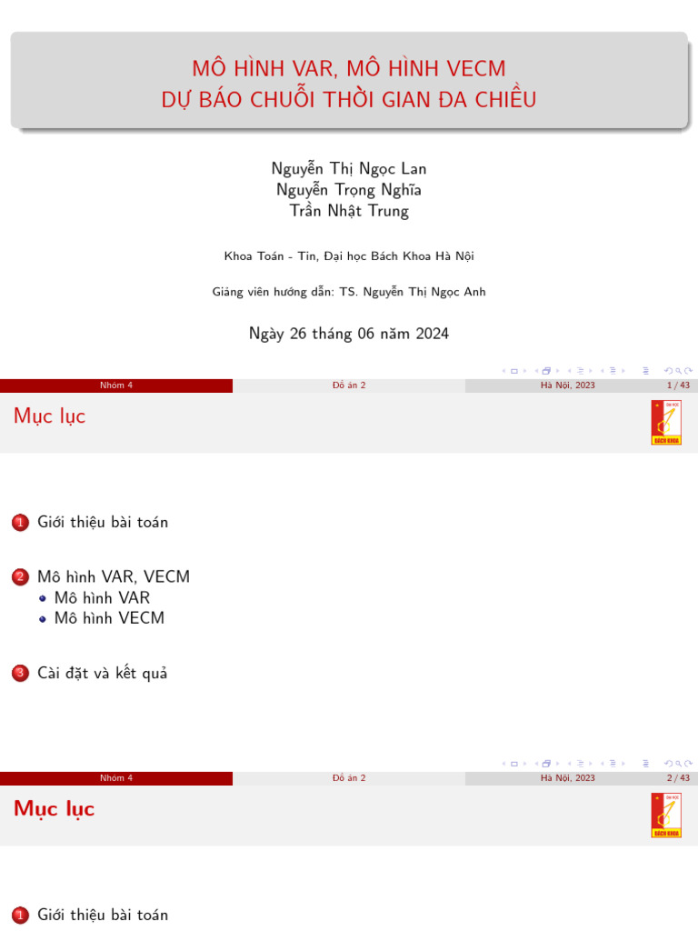 ATS - Presentation VAR, VECM | PDF