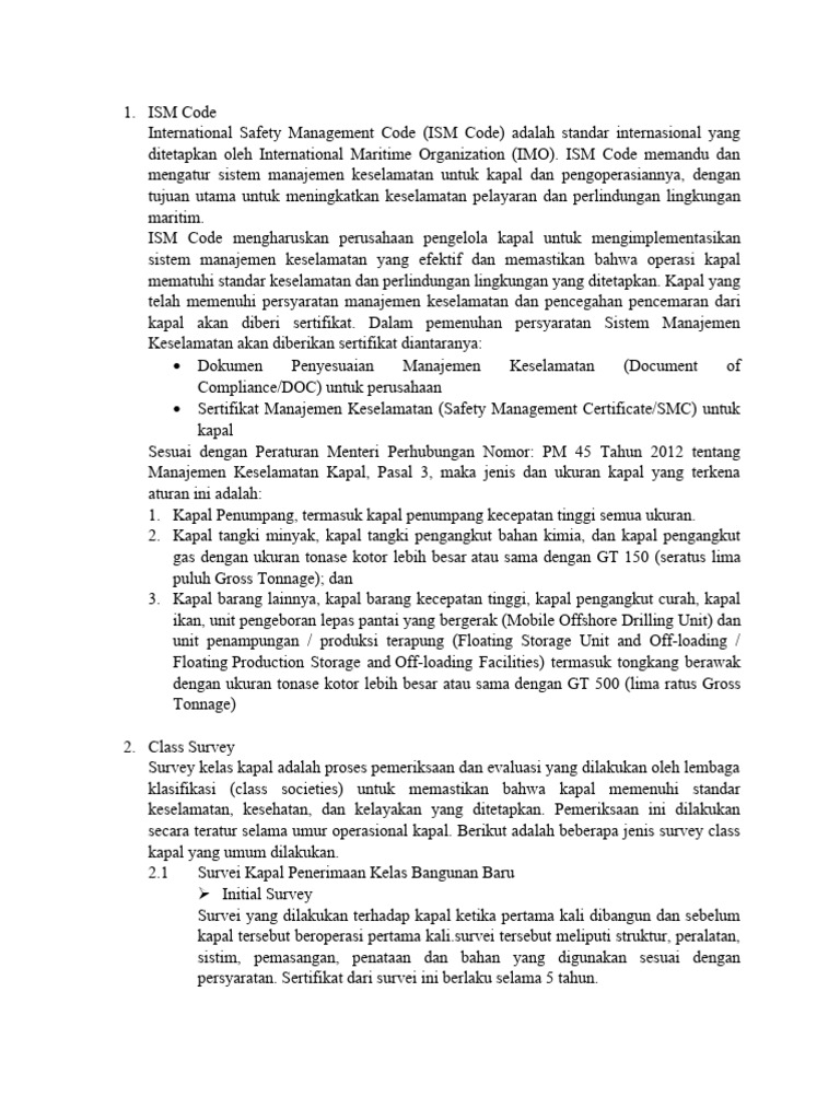 ISM Code | PDF | Teknologi & Rekayasa