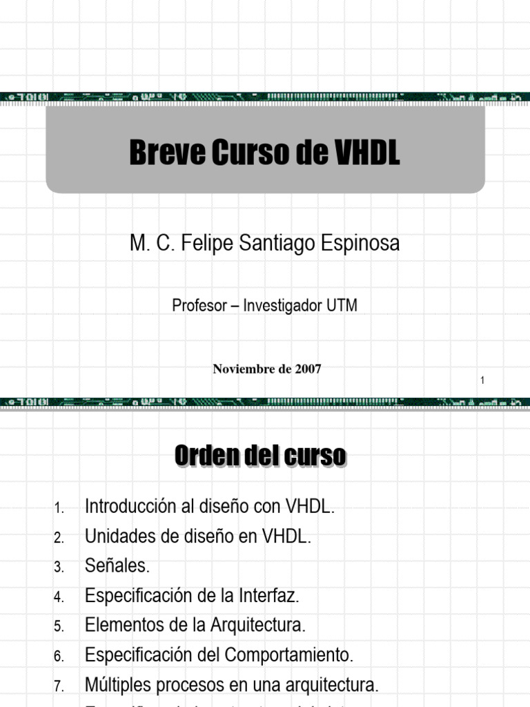 1 Introduccion VHDL | PDF | Vhdl | Lenguaje de descripción de hardware