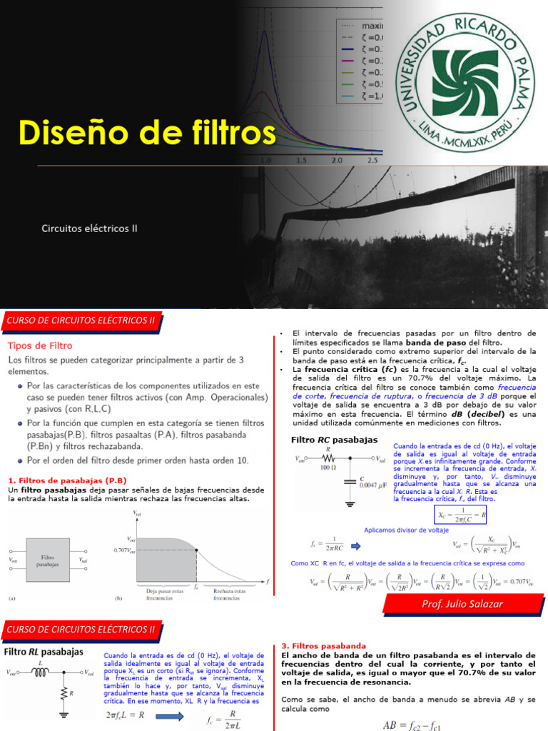 Tema 8 - Diseño de Filtros | PDF | Filtro electronico | Frecuencia