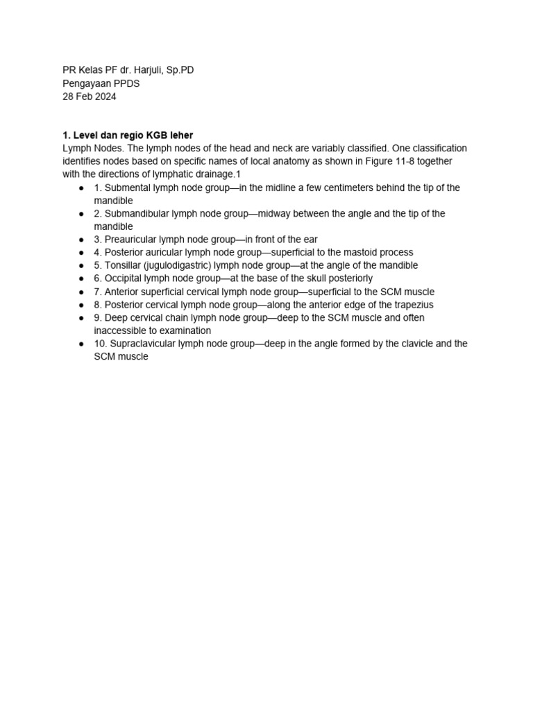 Level Dan Regio KGB Leher | PDF | Diastole | Neck