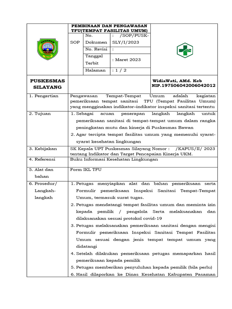 Sop Ttu | PDF | Teknologi & Rekayasa
