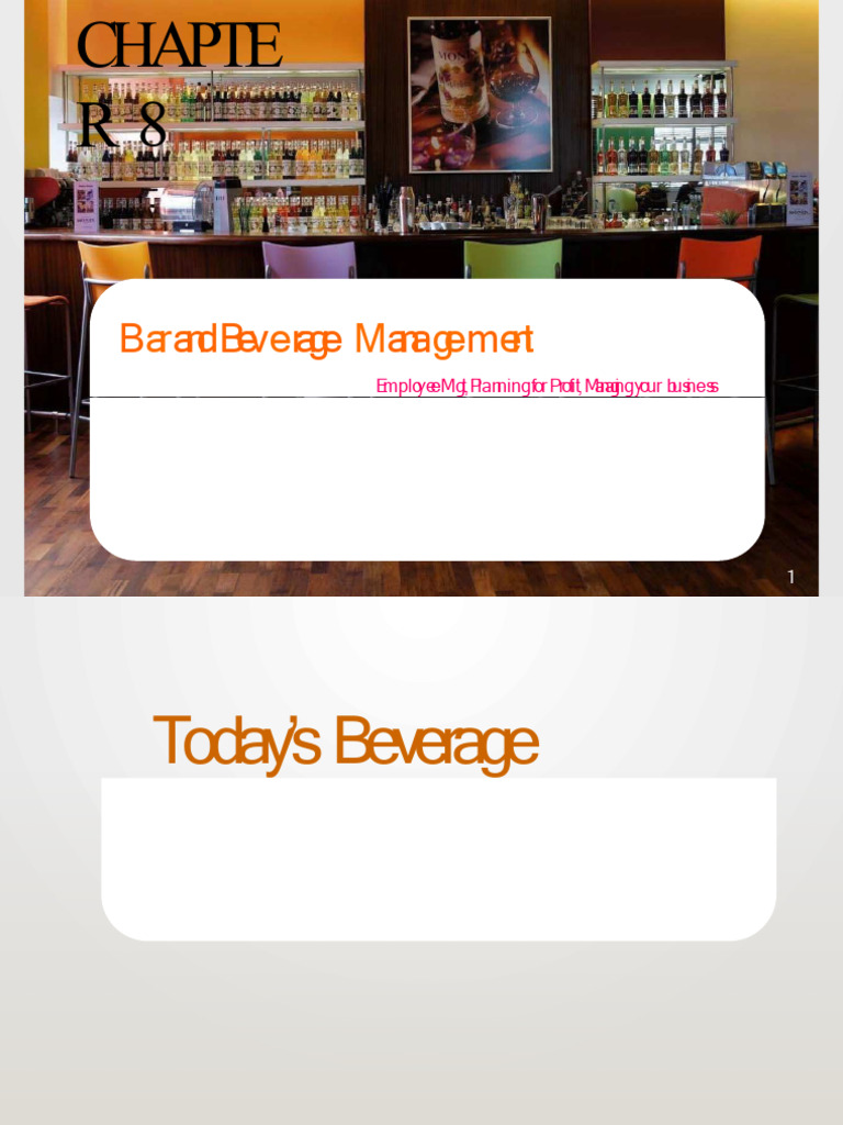 Chapter8 Bar and Beverage Management | PDF | Bar (Establishment ...