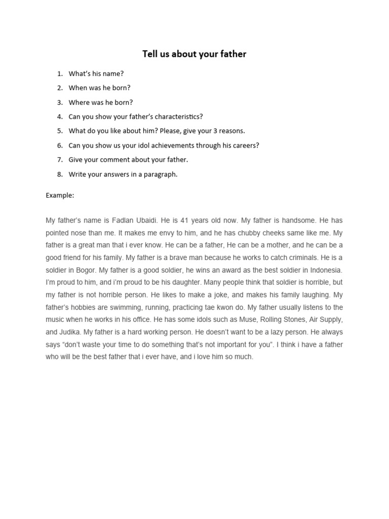 Tell Us About Your Father | PDF