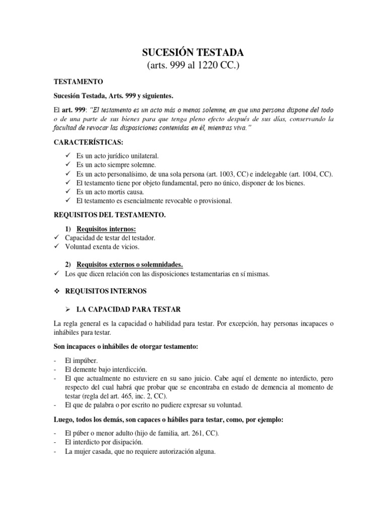 La Sucesion Testada | PDF | Herencia | Intestacy
